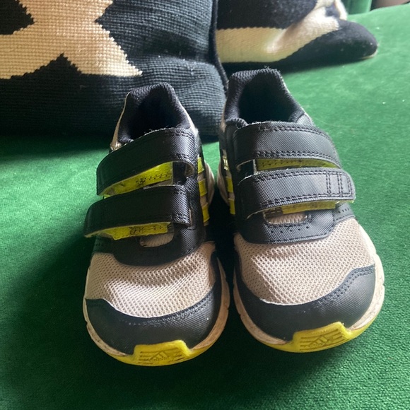 adidas | Shoes | Adidas Greyblack Fluorescent Green Velcro Sneakers ...